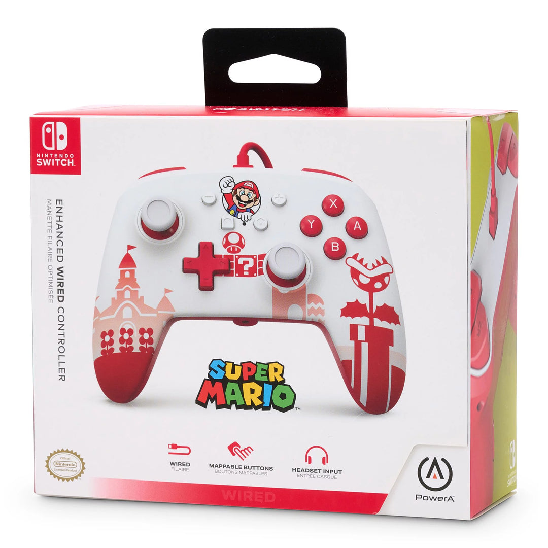 PowerA Enhanced Wired Controller for Nintendo Switch Mario Red/White ...