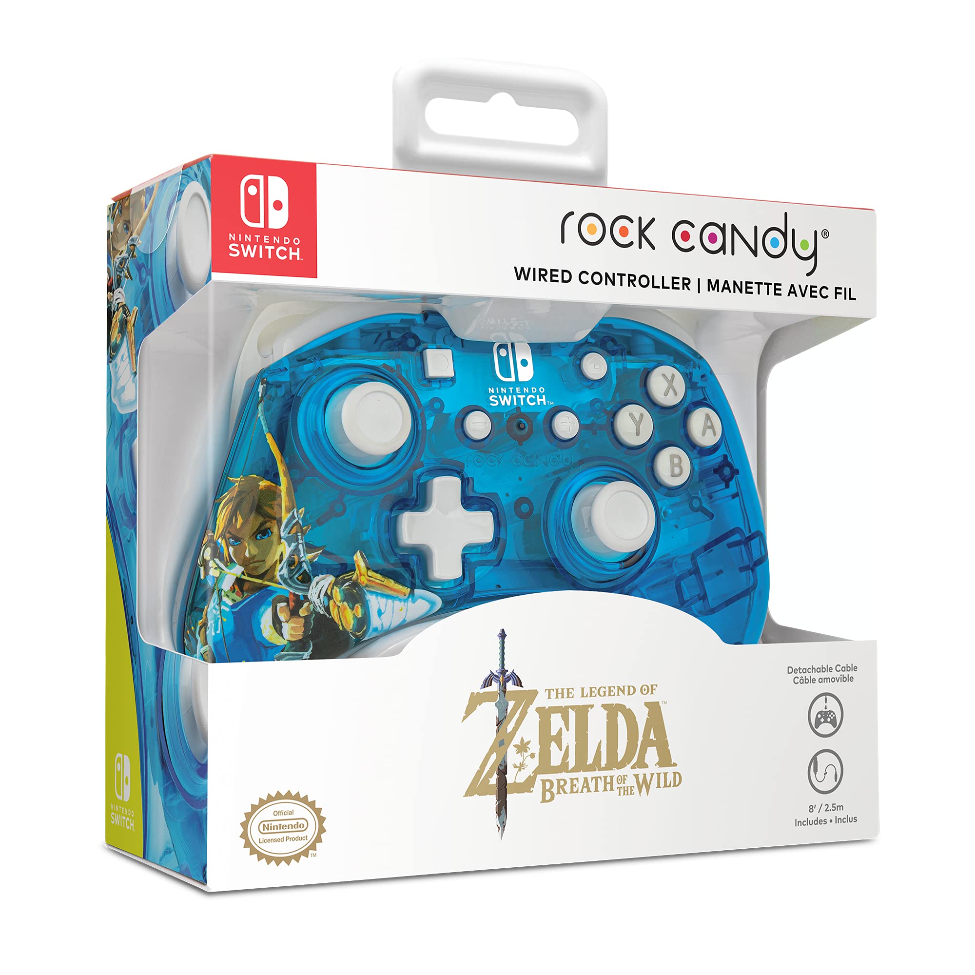 Rock Candy Wired Nintendo Switch Pro Controller - Zelda Breath of the ...