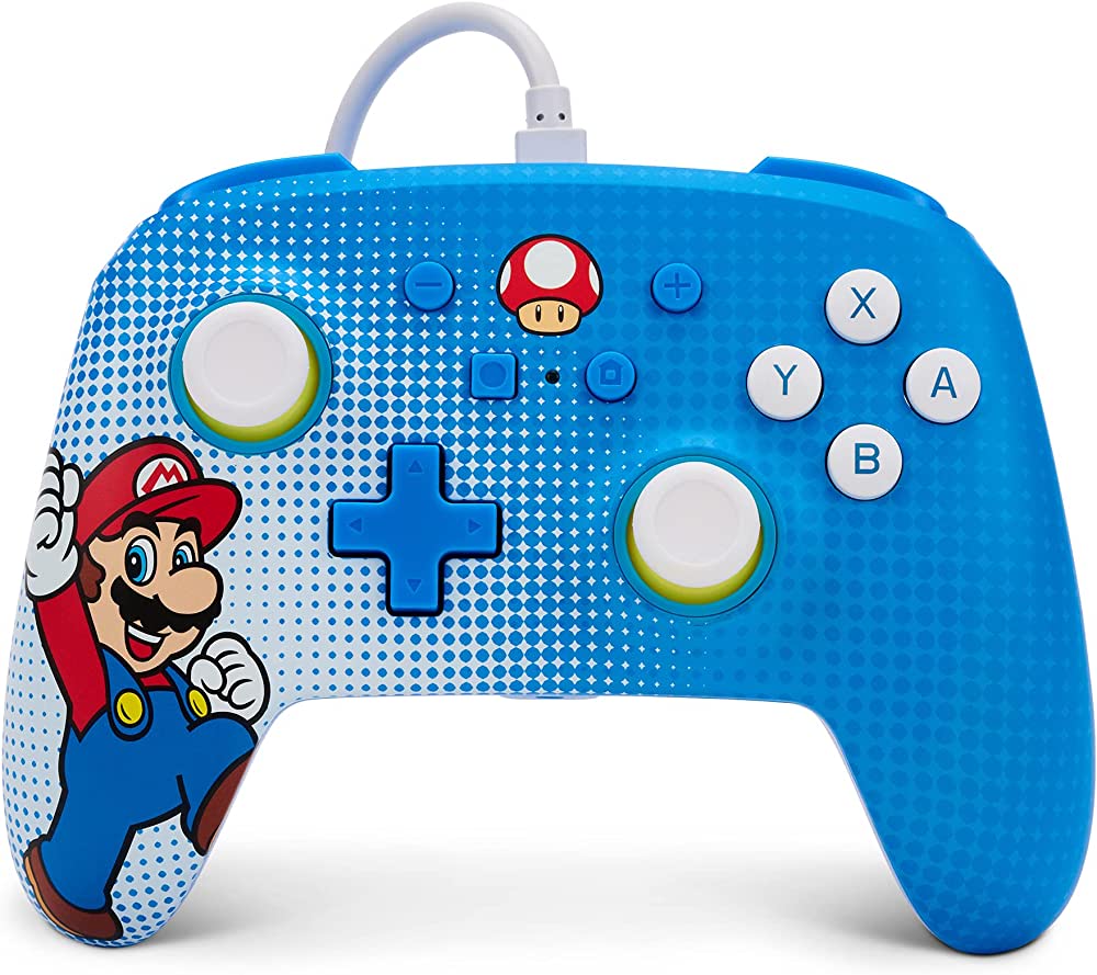 Nintendo Switch Super Mario Wired Controller Blue (Retro Fam) - RetroFam