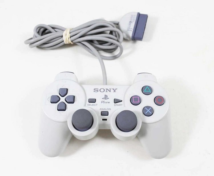 PS1 Original Dual Shock CLEAR WHITE Controller (Retro Fam) - RetroFam